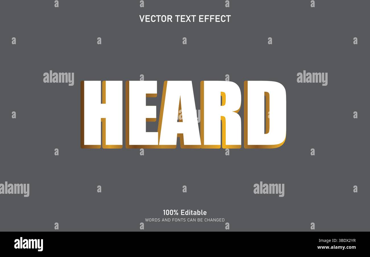 Heard text effect Stock Vector Image & Art - Alamy