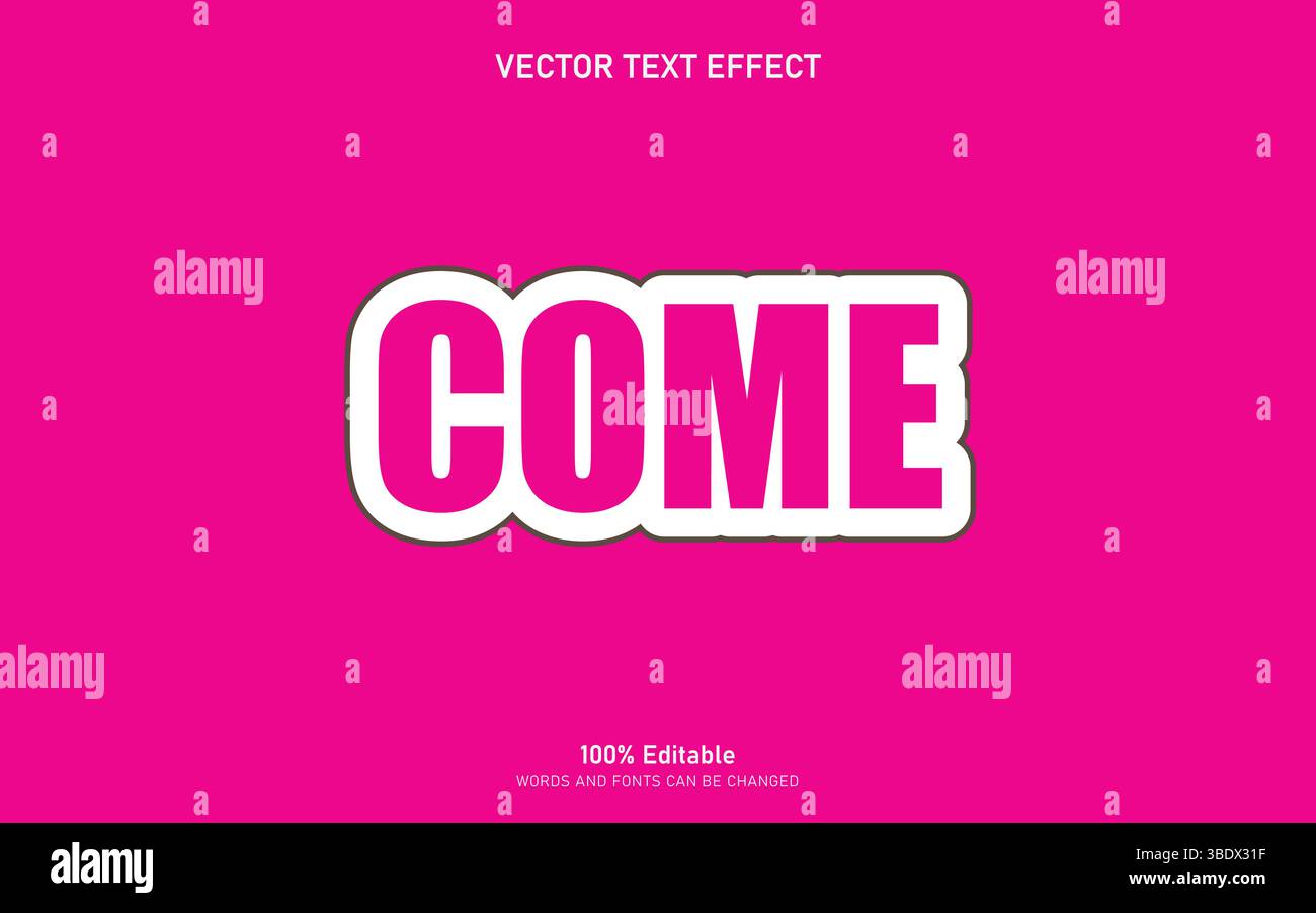 Come text effect Stock Vector Image & Art - Alamy
