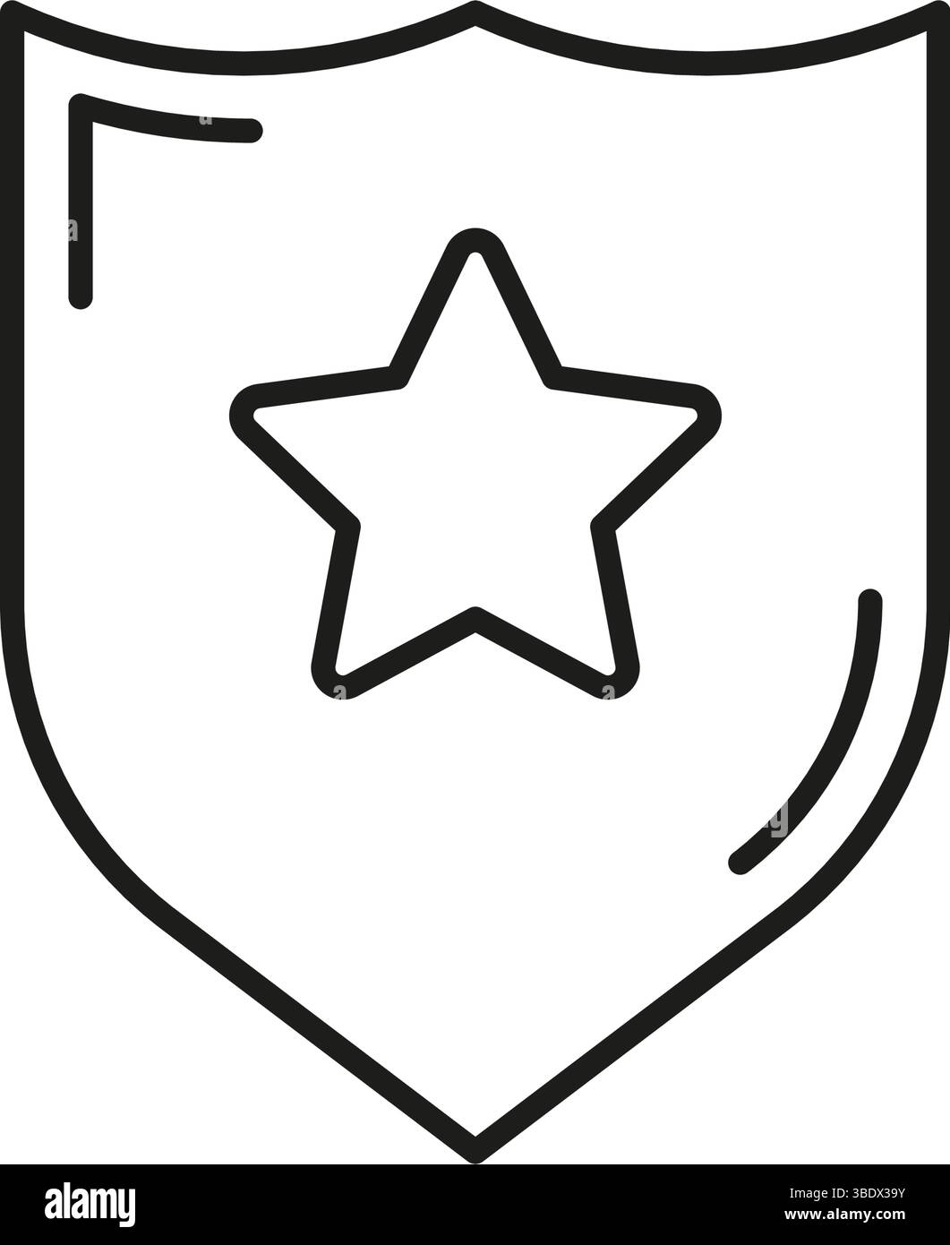 Shield With Star Line Icon. Security, Protection, And Safety Assurance ...