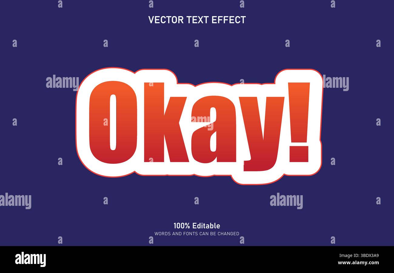 Okay text effect Stock Vector Image & Art - Alamy