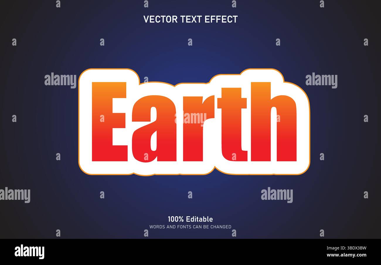 Earth Text Effect Stock Vector Image & Art - Alamy