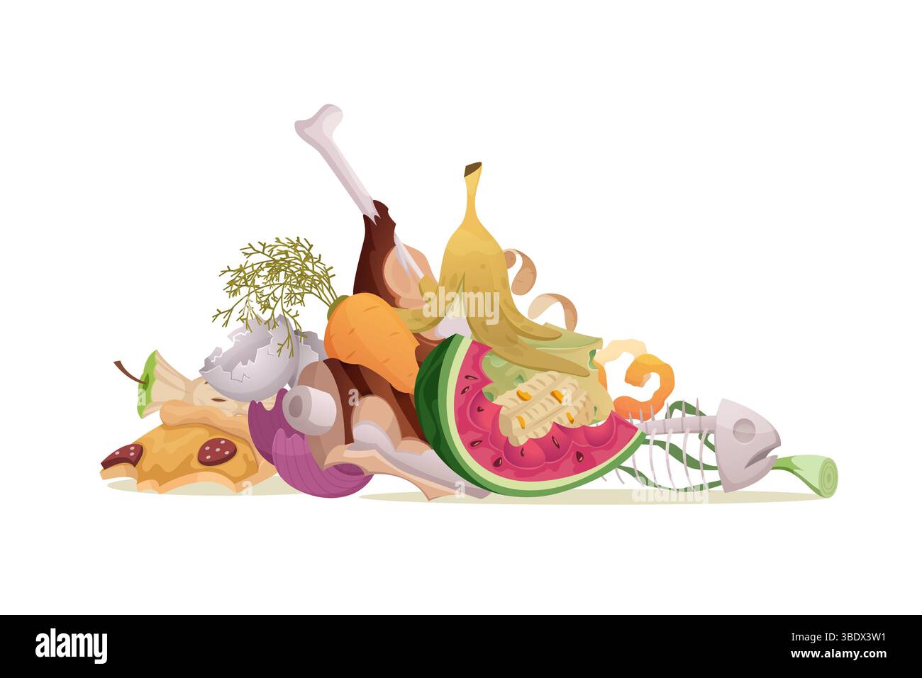Mountain of garbage. food waste for recycling Stock Vector Image & Art ...