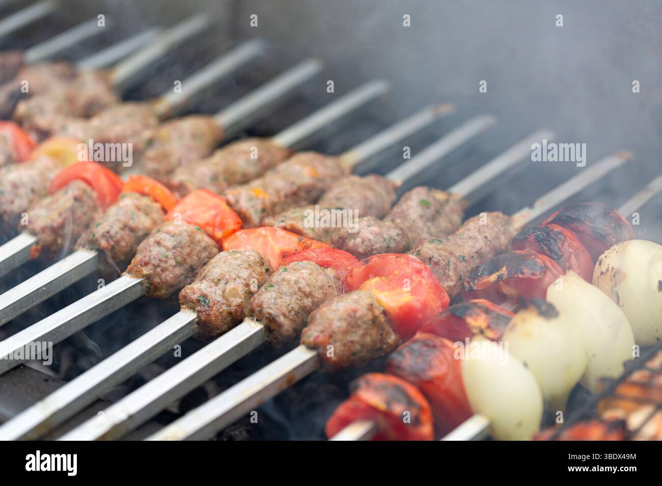 Grilled Arabic Kebab on Charcoal – Also Known as Turkish Kebab ...