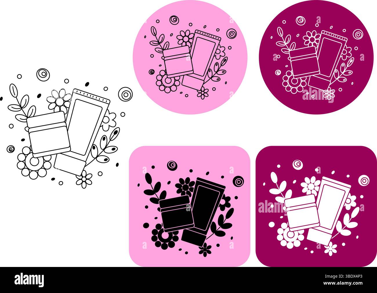 Black line logo leaves Stock Vector Images - Alamy