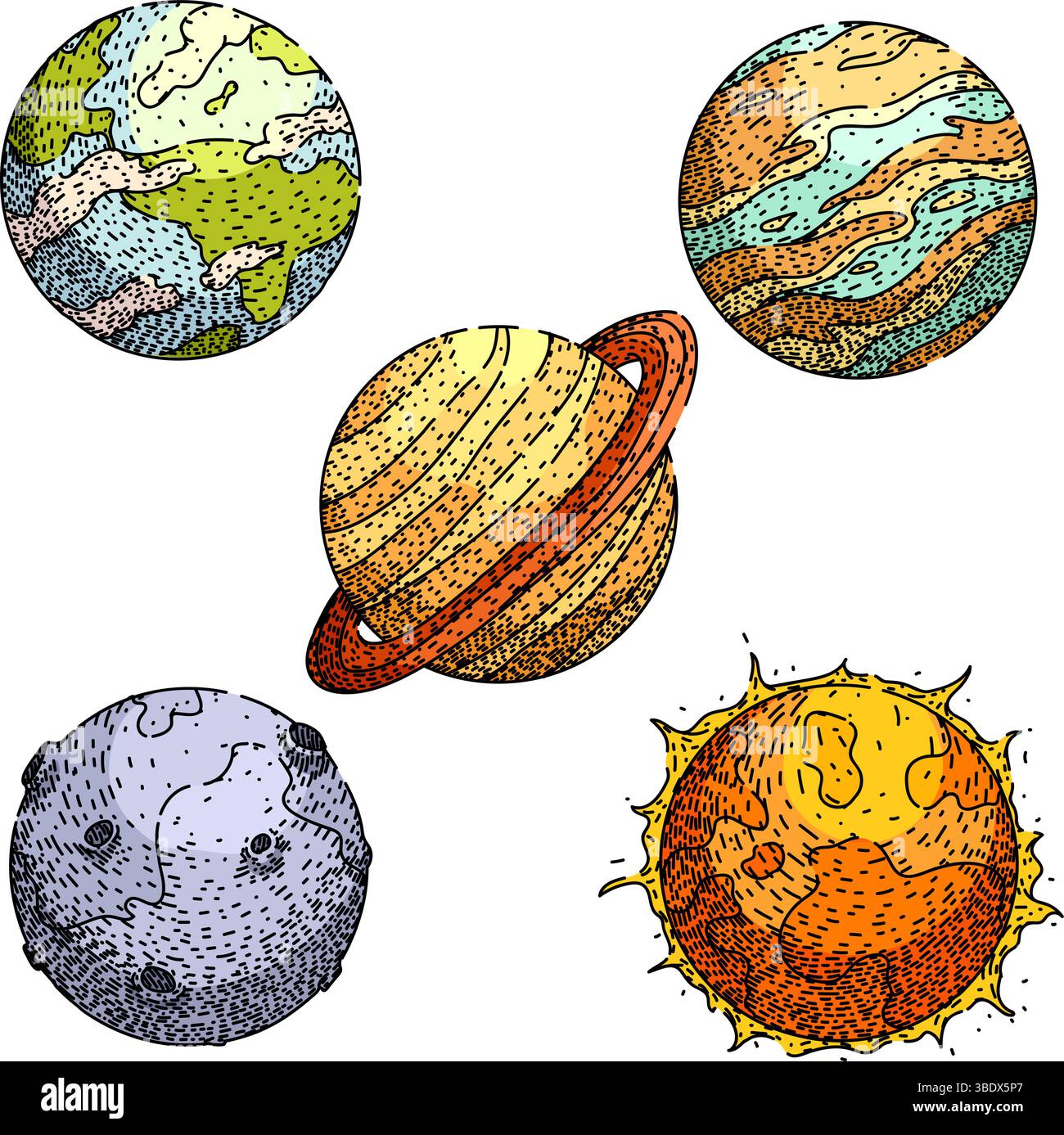 planet set sketch hand drawn vector Stock Vector Image & Art - Alamy