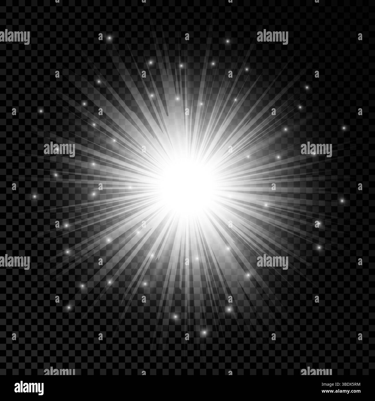 Light effect of lens flares. White glowing lights starburst effects with sparkles on a ...