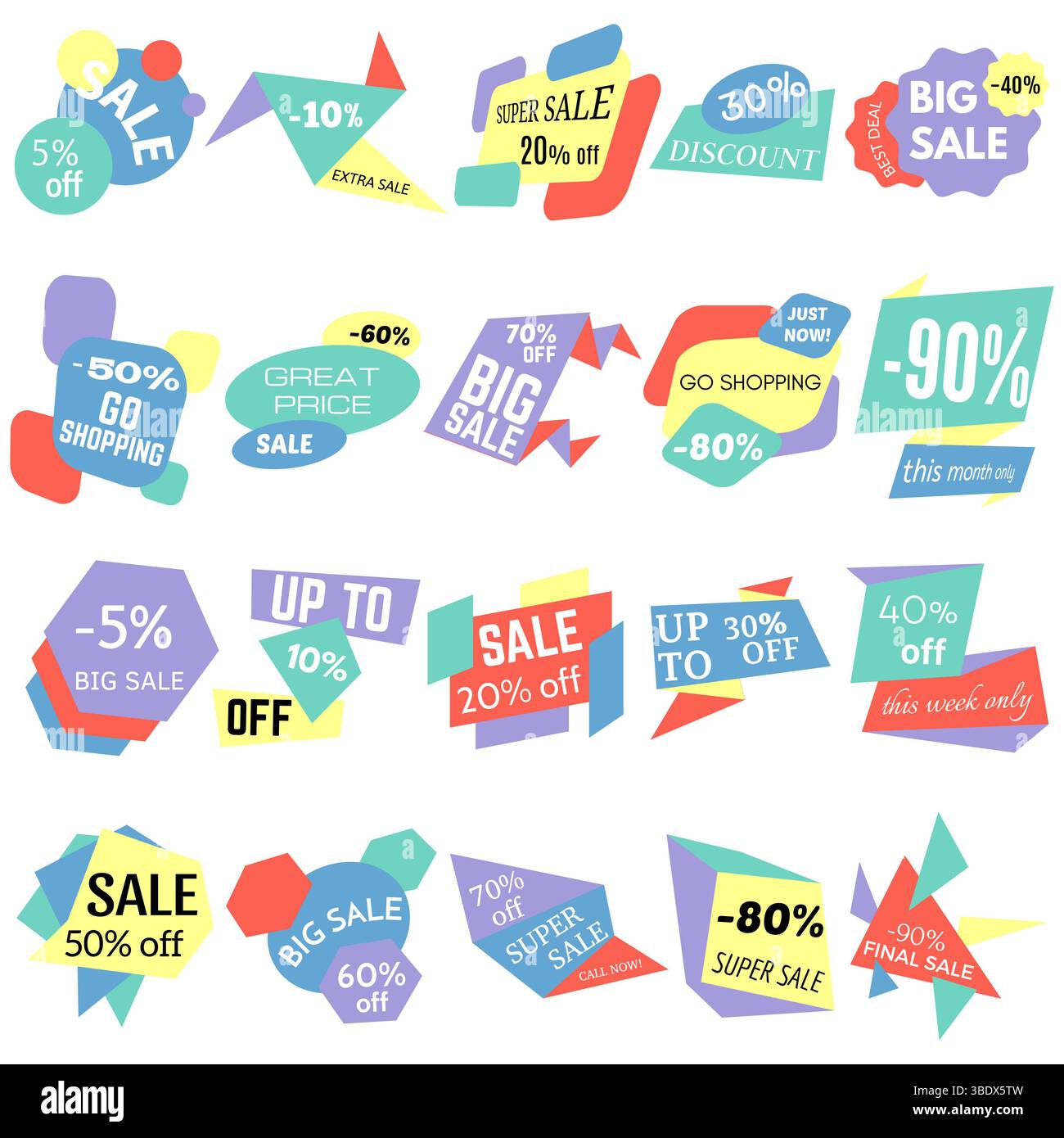 Set of Sale Discount Labels, Tags, Emblems. Web collection of stickers ...
