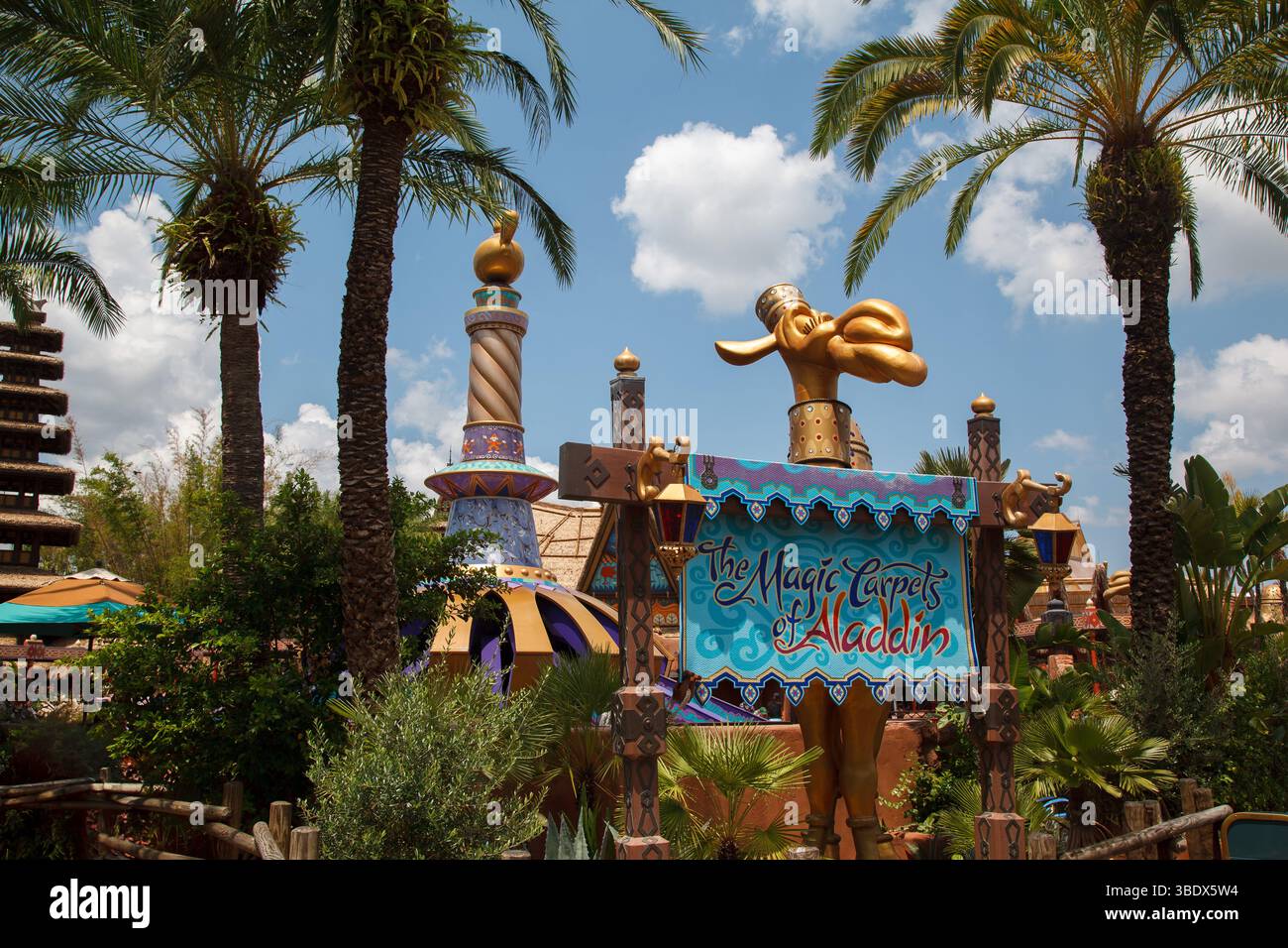The Aladdin camel and the buildings in Adventureland, Magic Kingdom ...