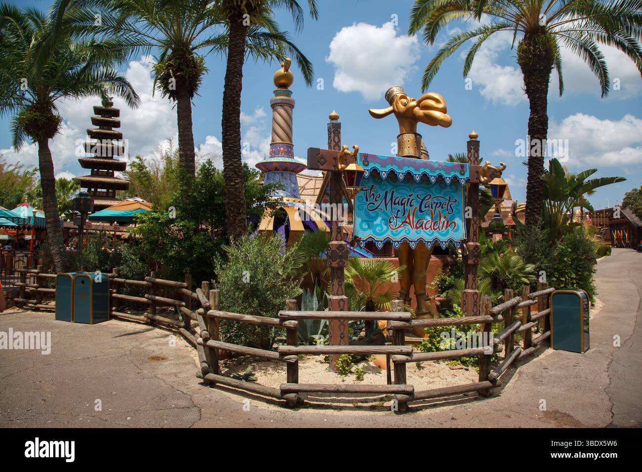 The Aladdin camel and the buildings in Adventureland, Magic Kingdom ...