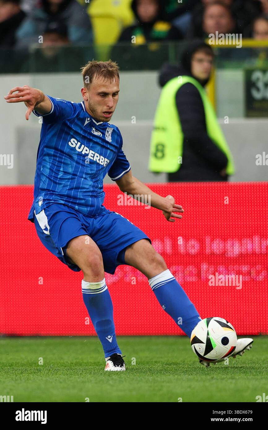Katowice, Poland. 18th May, 2025. Michal Gurgul of Lech Poznan seen in ...