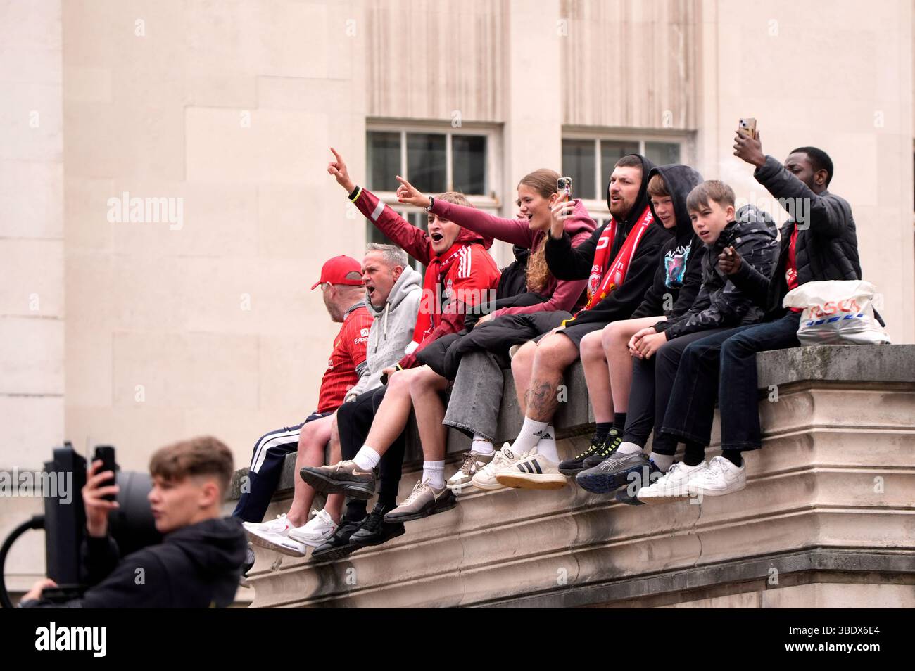 Liverpool fans during the Premier League winners parade in Liverpool ...