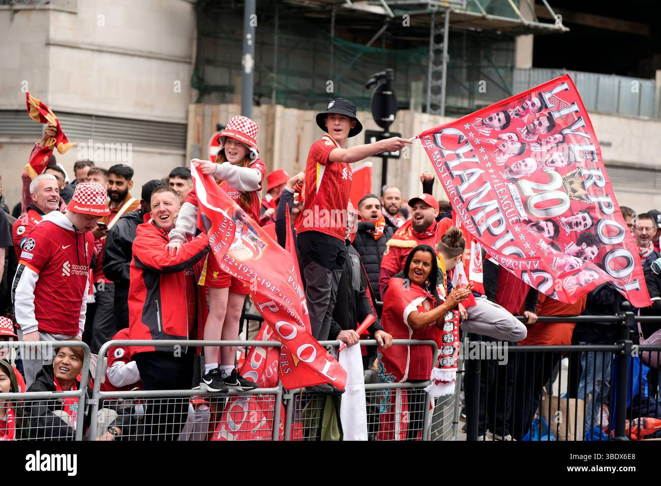 Liverpool fans during the Premier League winners parade in Liverpool ...