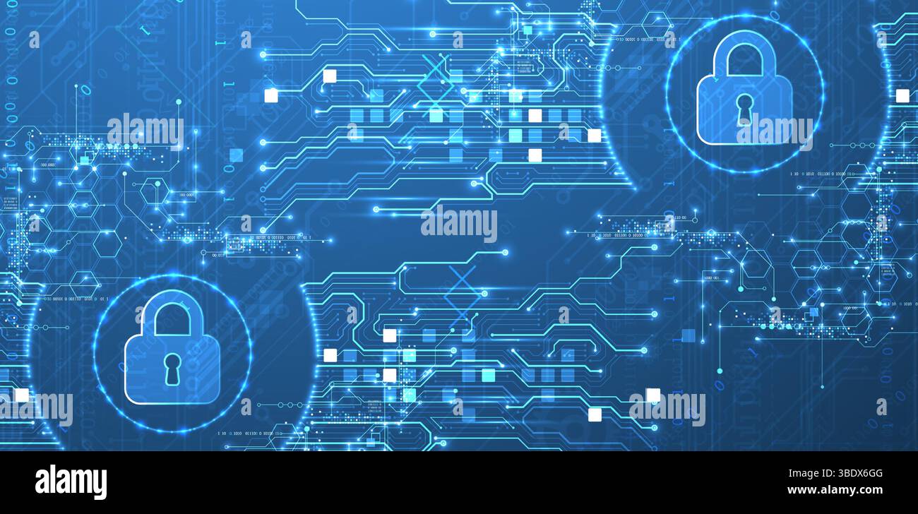 Data security Illustrates cyber data or information privacy idea. Color abstract technology ...
