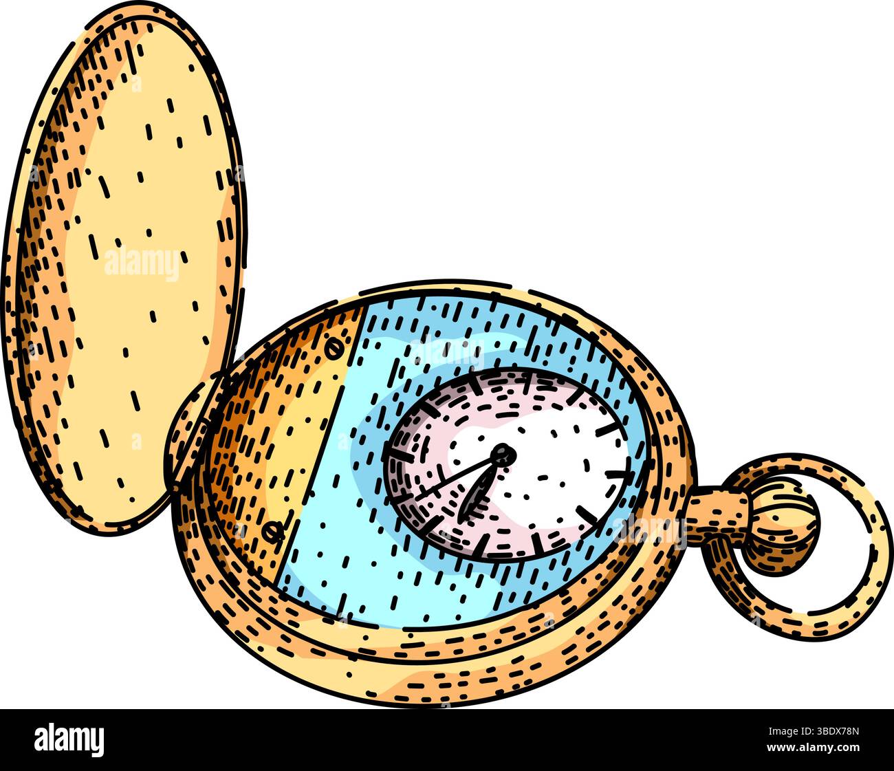 antique pocket watch sketch hand drawn vector Stock Vector Image & Art ...