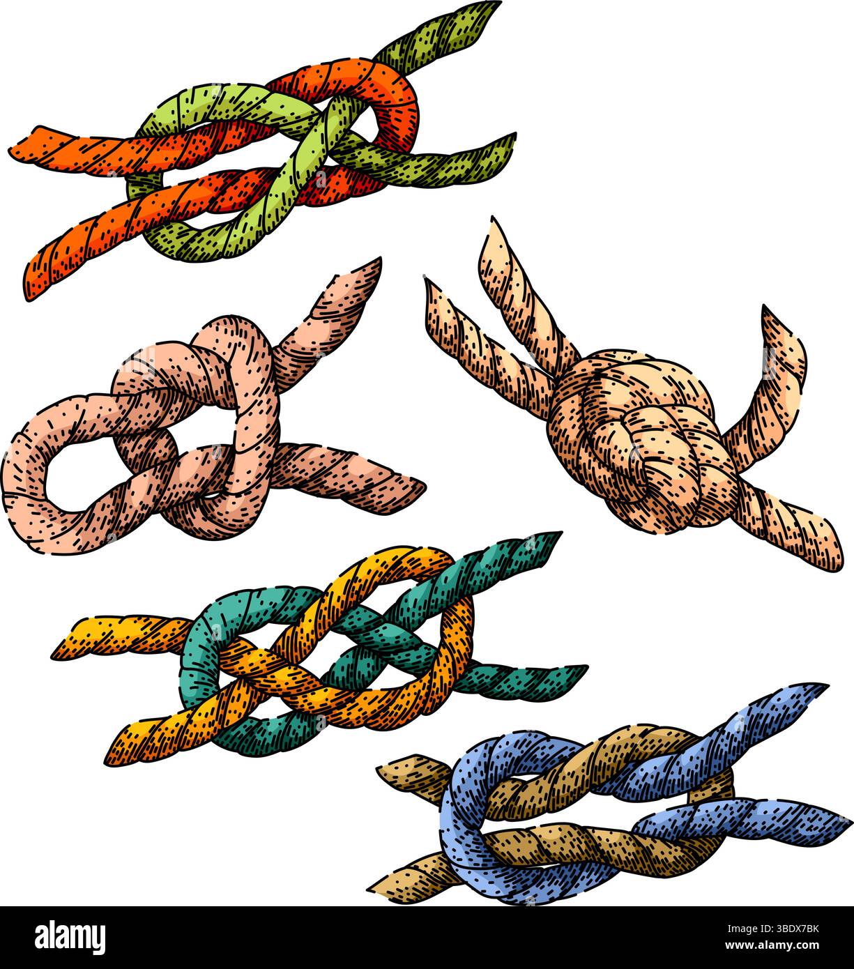 rope knot set sketch hand drawn vector Stock Vector Image & Art - Alamy