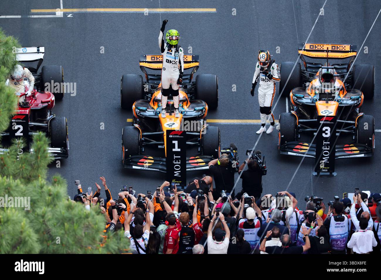 Monte-Carlo, Monaco. 25th May, 2025. #16 Charles Leclerc (MCO, Scuderia Ferrari HP), #4 Lando ...
