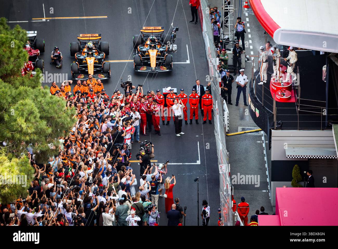 Monte-Carlo, Monaco. 25th May, 2025. #16 Charles Leclerc (MCO, Scuderia Ferrari HP), #4 Lando ...