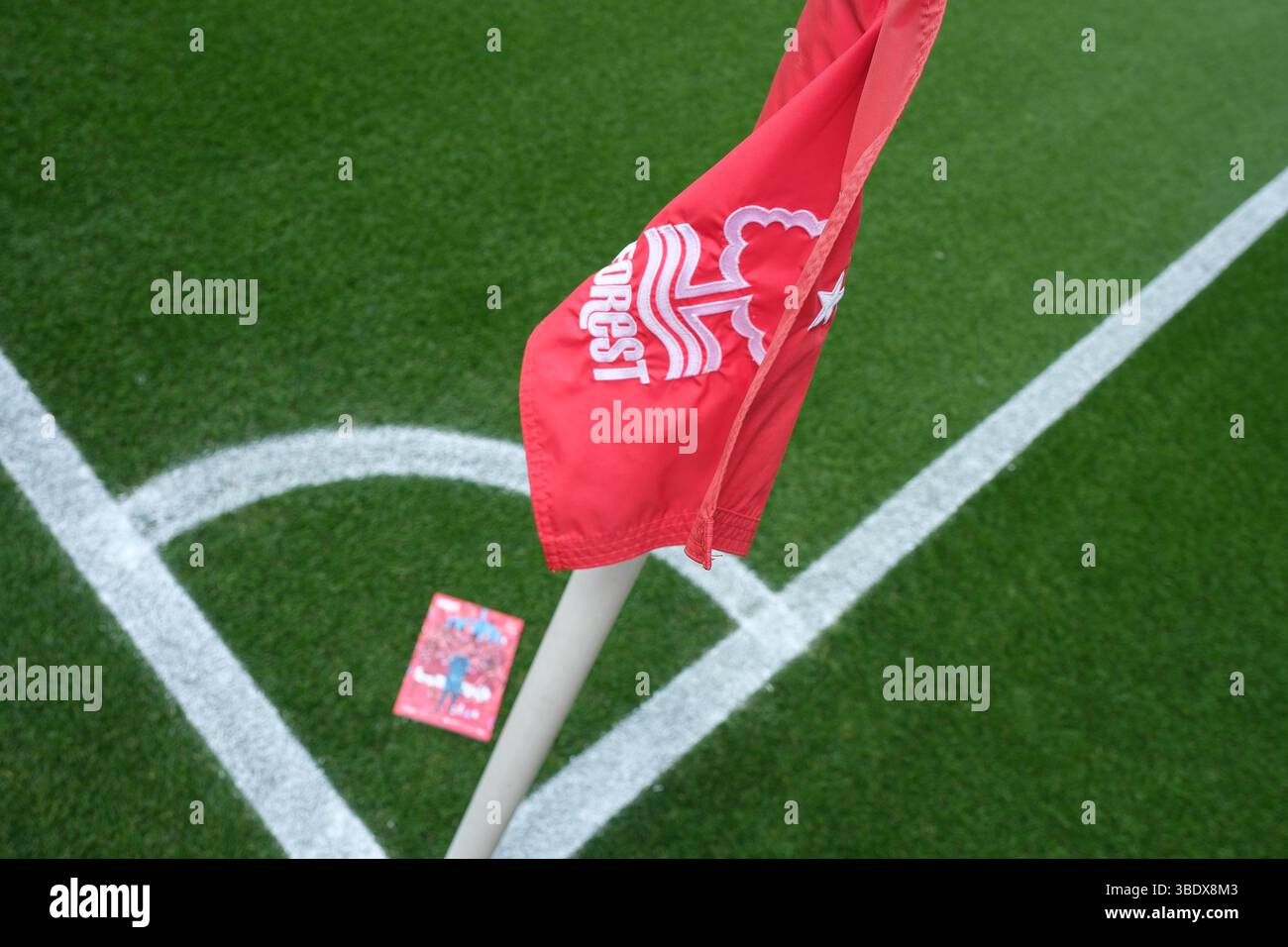 Nottingham, UK. 25th May, 2025. the corner flag and match day programme ...