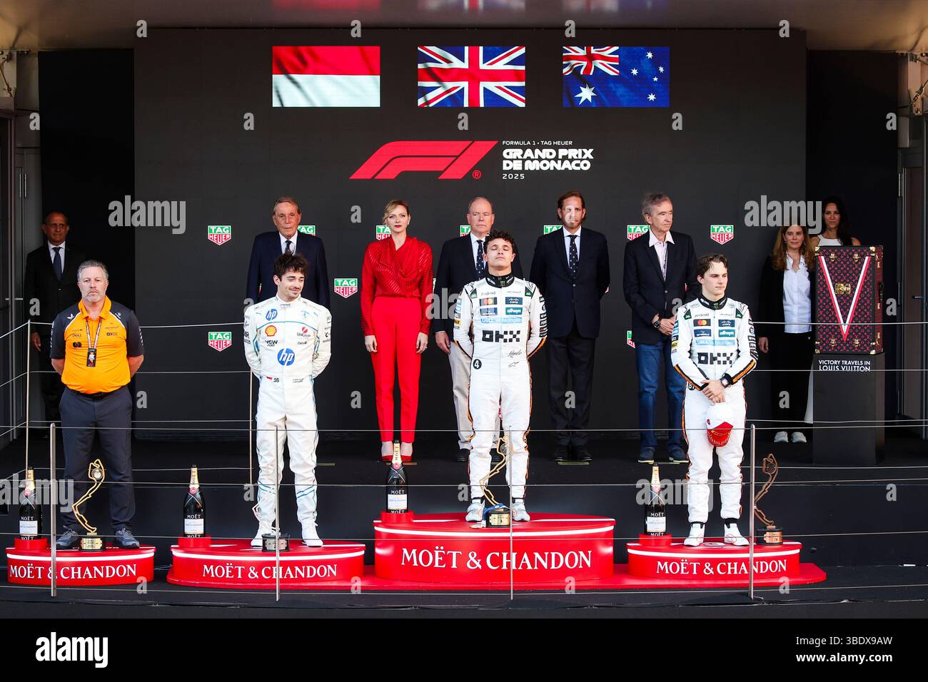 Monte-Carlo, Monaco. 25th May, 2025. Zak Brown (USA, McLaren F1 Team), #16 Charles Leclerc (MCO ...