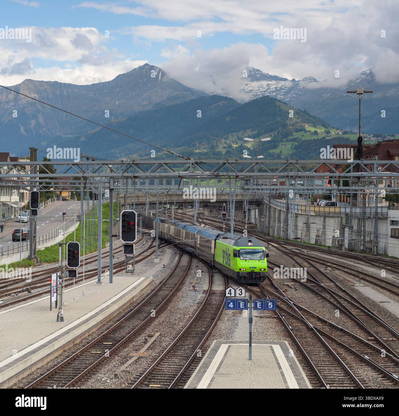 BLS class 465 electric locomotive hauling the golden pass express train ...