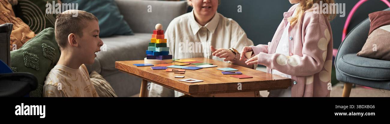 Children Engaging in Educational Playtime Activity Together Stock Photo ...
