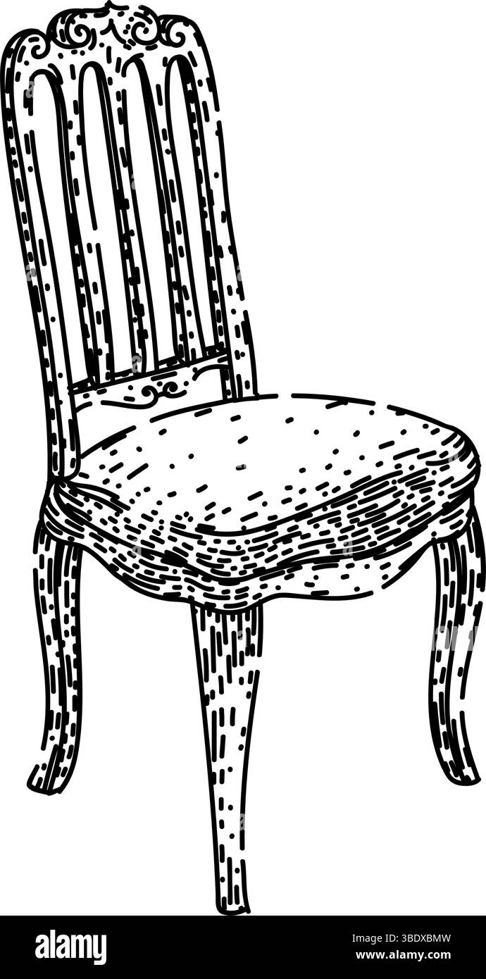 restoration antique chair sketch hand drawn vector Stock Vector Image ...