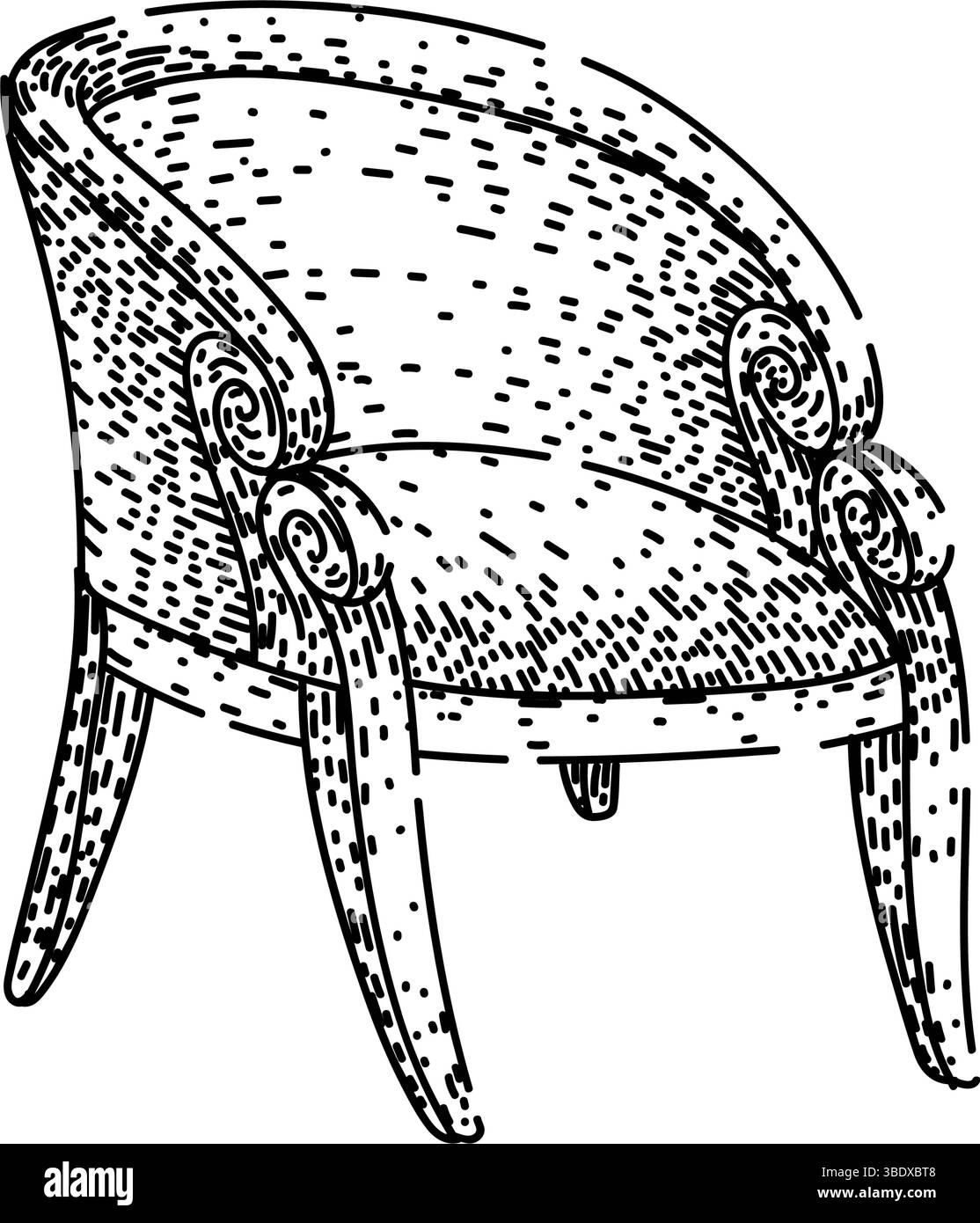 wooden antique chair sketch hand drawn vector Stock Vector Image & Art ...