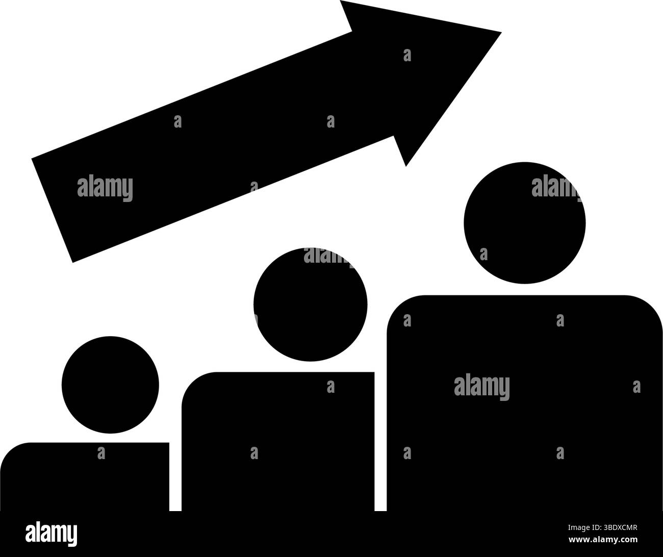 Simple black vector icon showing increasing figures with an arrow ...