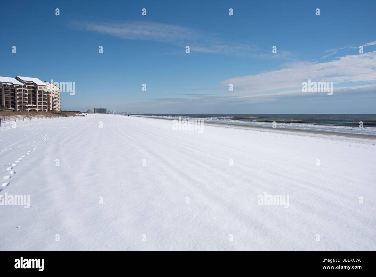 A rare South Carolina beach snowfall Stock Photo - Alamy