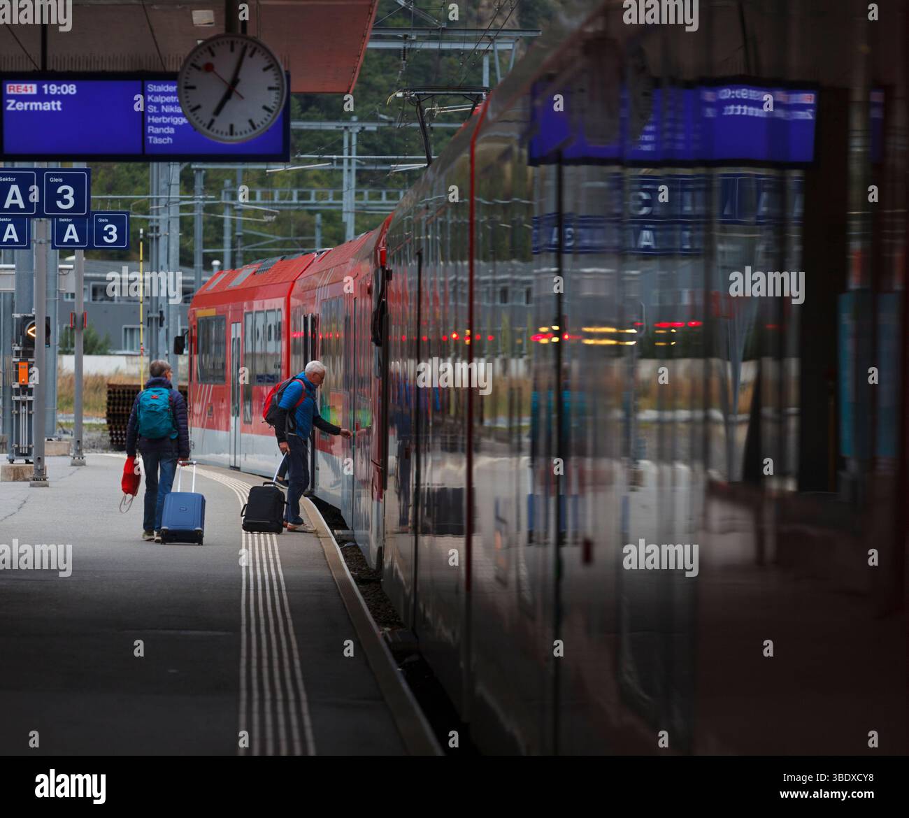 Matterhorn Gotthard Bahn ABDeh 8/12 meter gauge electric train at Visp ...