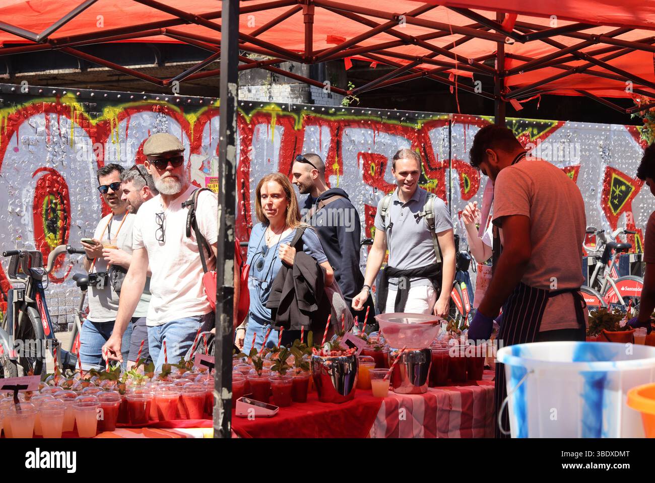 Vibrant Brick Lane in east London known for it's curry houses, bagel ...