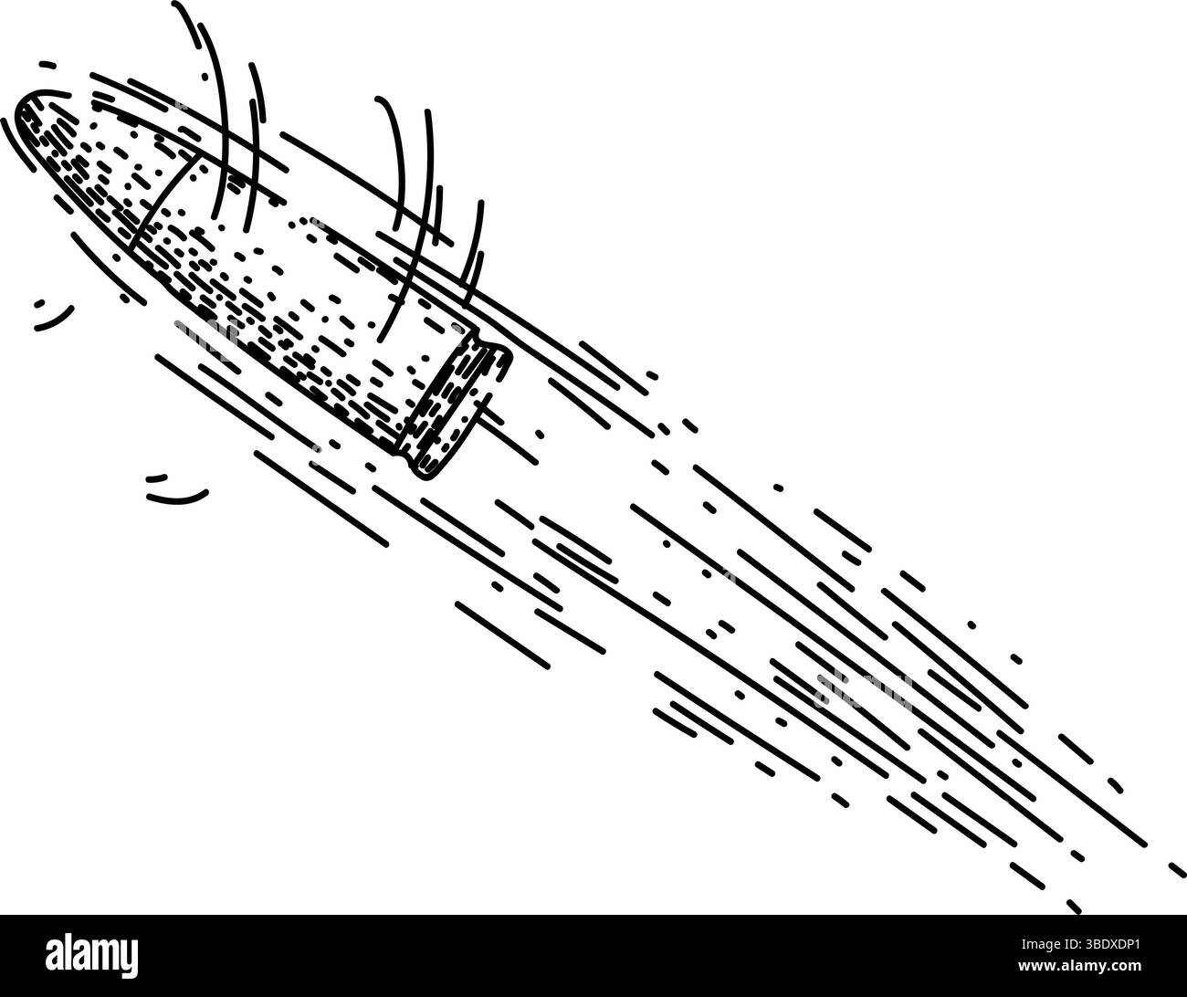 velocity bullet flying sketch hand drawn vector Stock Vector Image ...