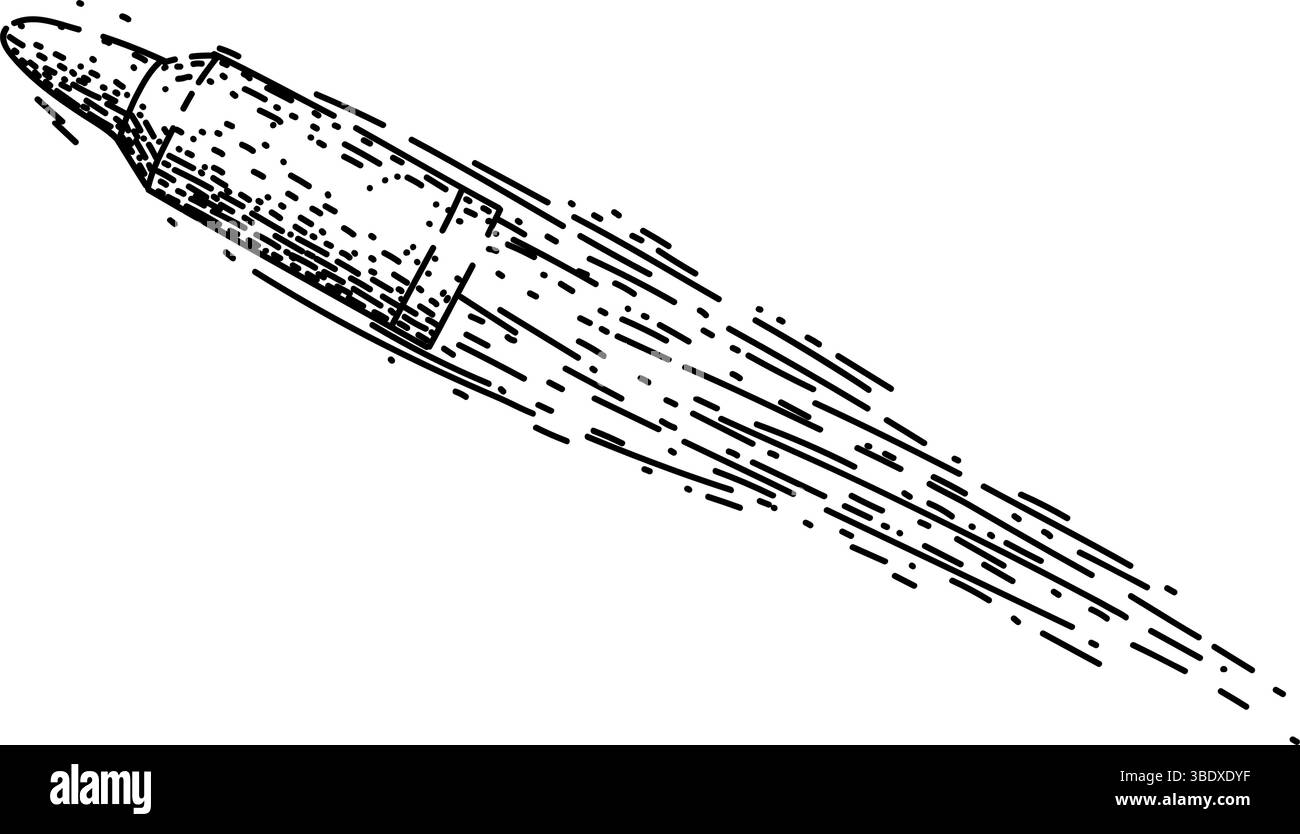 trajectory bullet flying sketch hand drawn vector Stock Vector Image ...