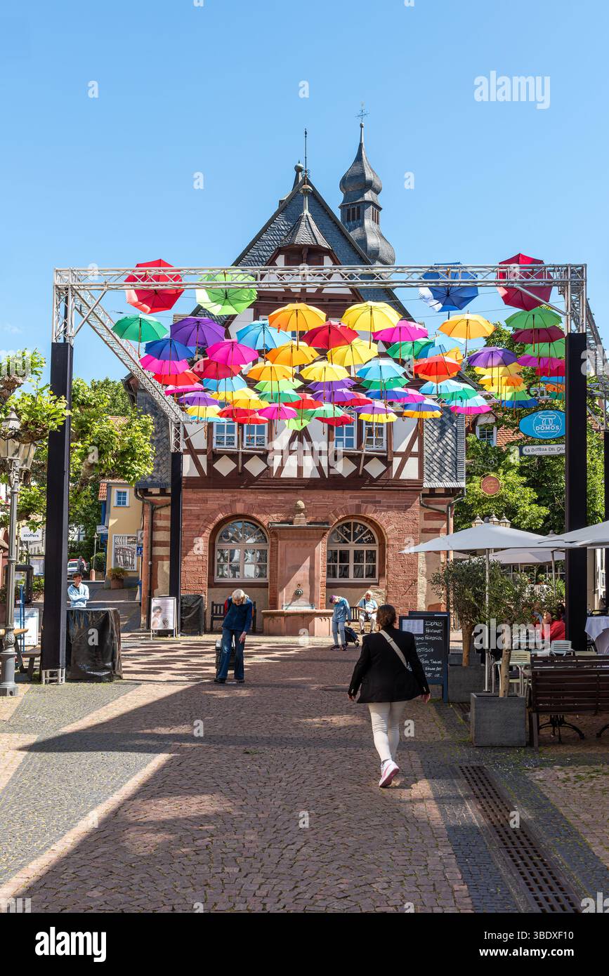 Main street in the historic old town of Hofheim am Taunus, Hesse ...
