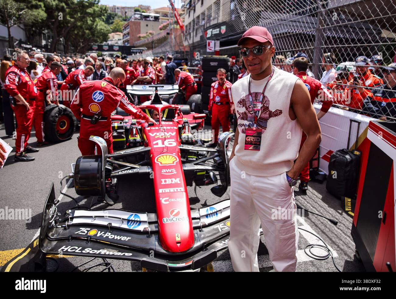 Kylian Mbappe at the grid close to 16 LECLERC Charles (mco), Scuderia ...