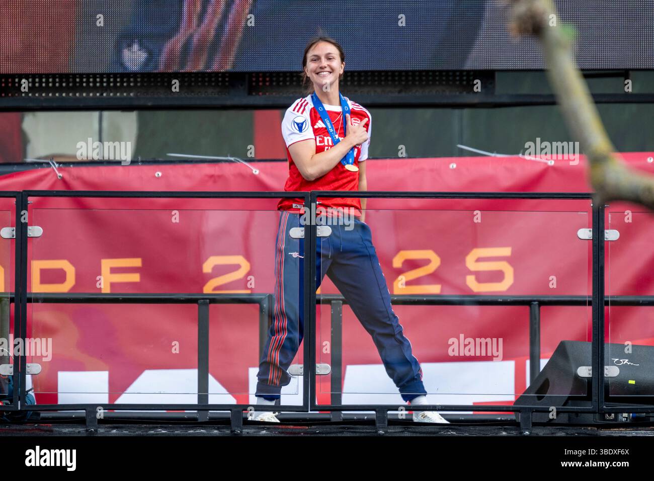 London, UK. 26 May 2025. Lotte Wubben-Moy arrives as Arsenal Women ...