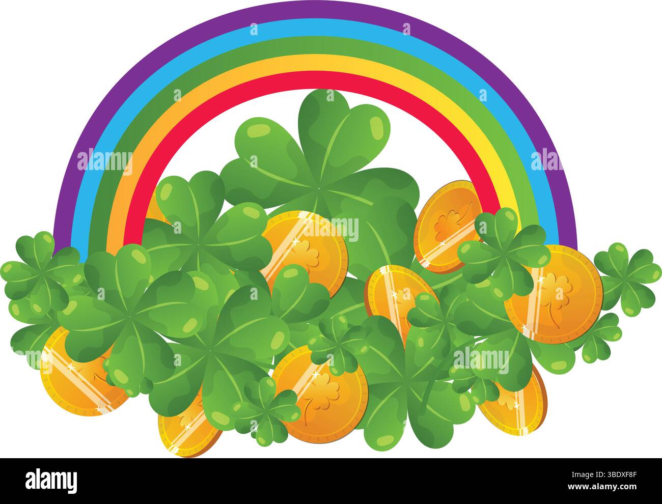 saint patrick wearing green robe holding shamrock with celtic ...