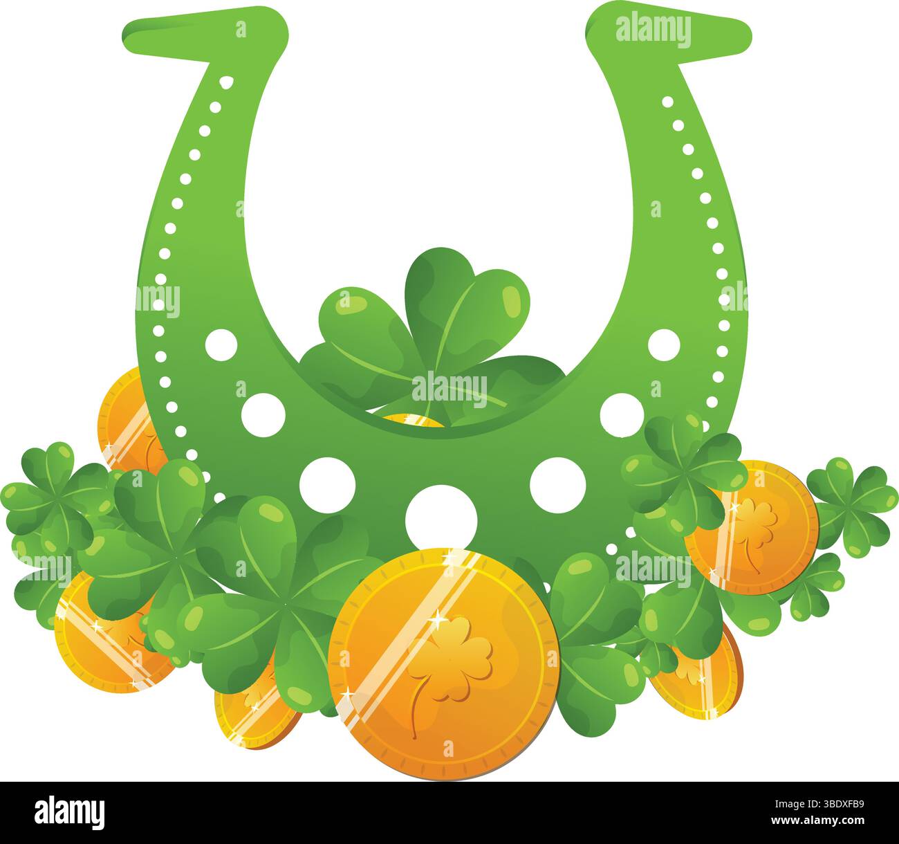 saint patrick wearing green robe holding shamrock with celtic ...