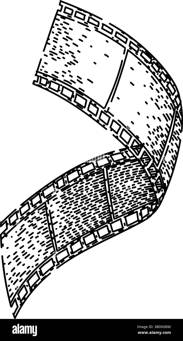 projector film reel sketch hand drawn vector Stock Vector Image & Art ...