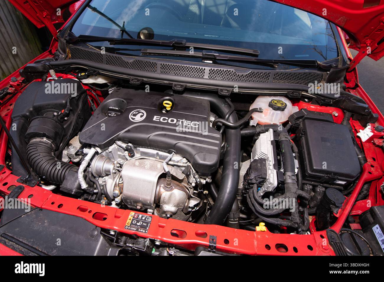 Close-up of a Vauxhall Astra Ecotec engine bay, showing detailed ...