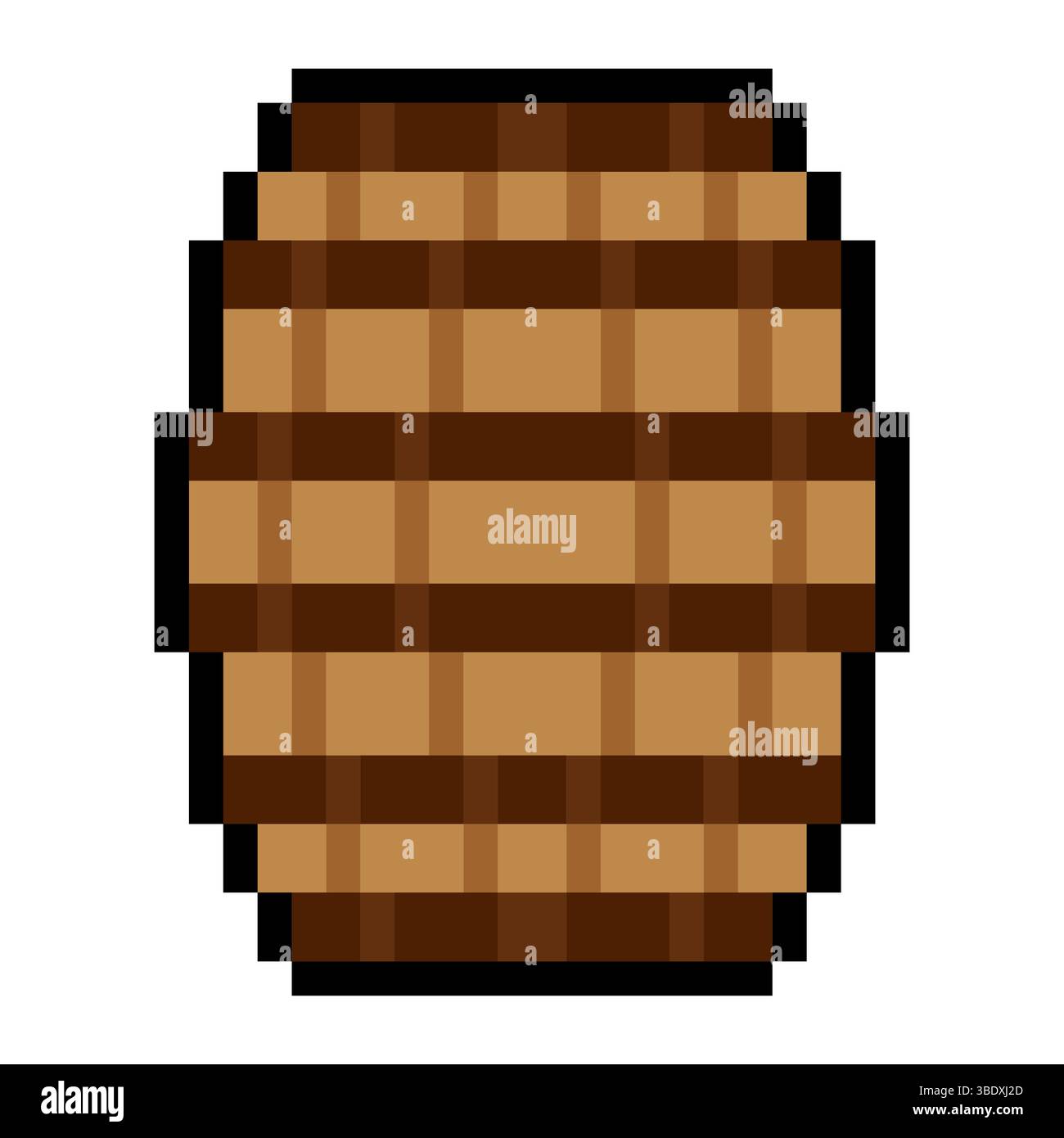 Wooden barrel with pixel art isolated on white background Stock Vector ...