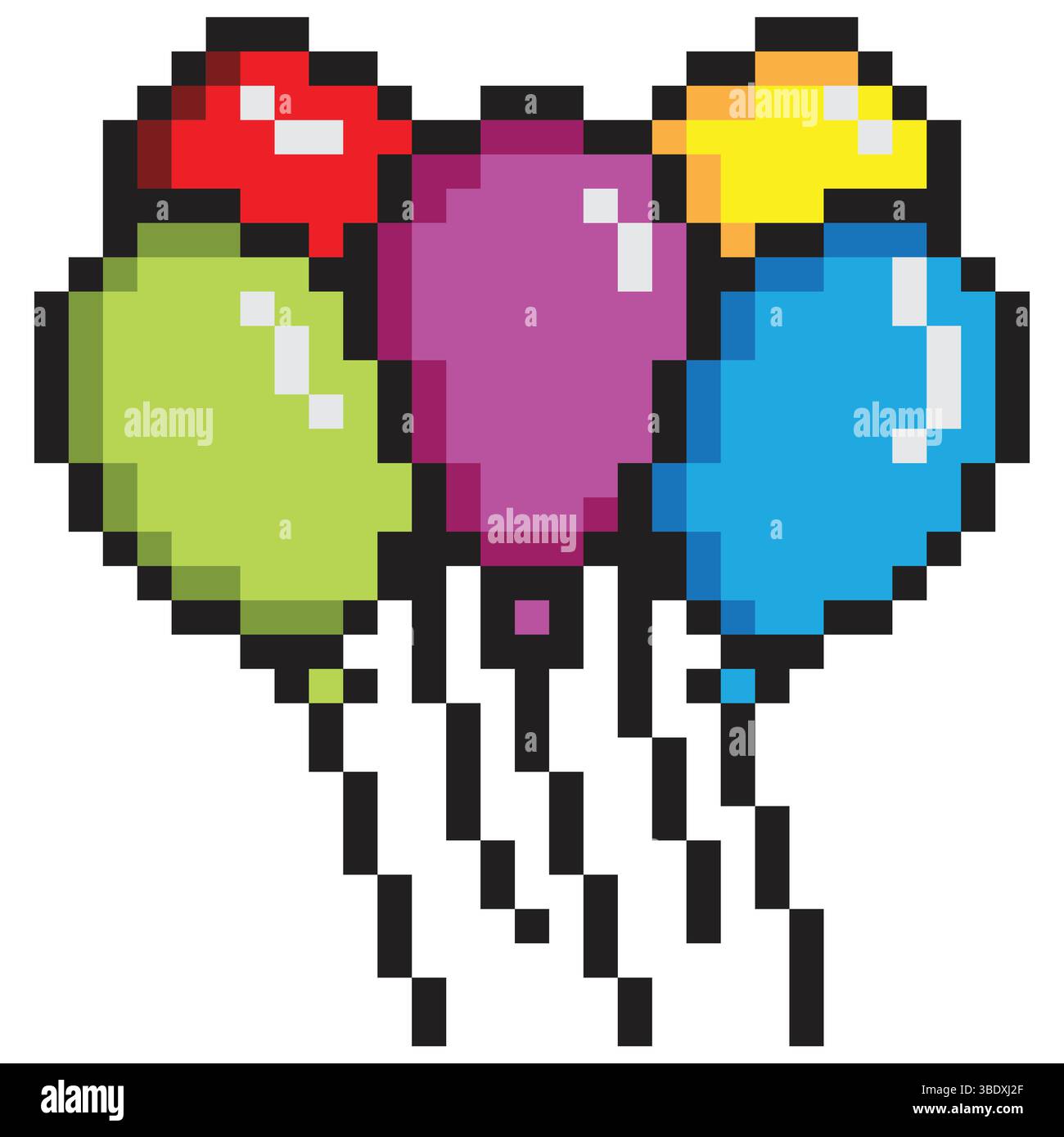 Balloon pixel art vector illustration Stock Vector Image & Art - Alamy