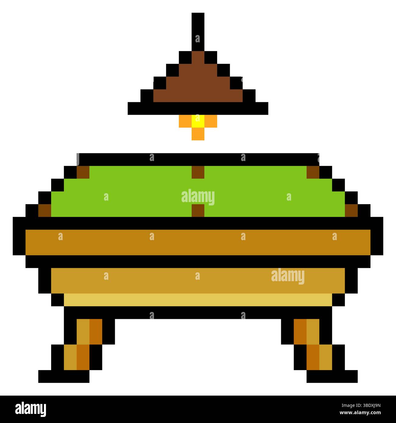 Empty pool table and hanging lamp in pixel art style Stock Vector Image ...