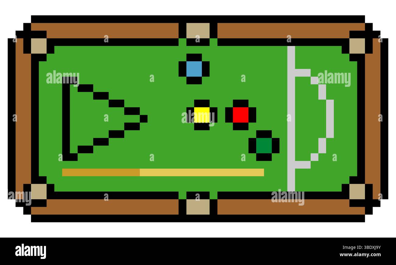 Empty pool table viewed from above in pixel art style Stock Vector ...
