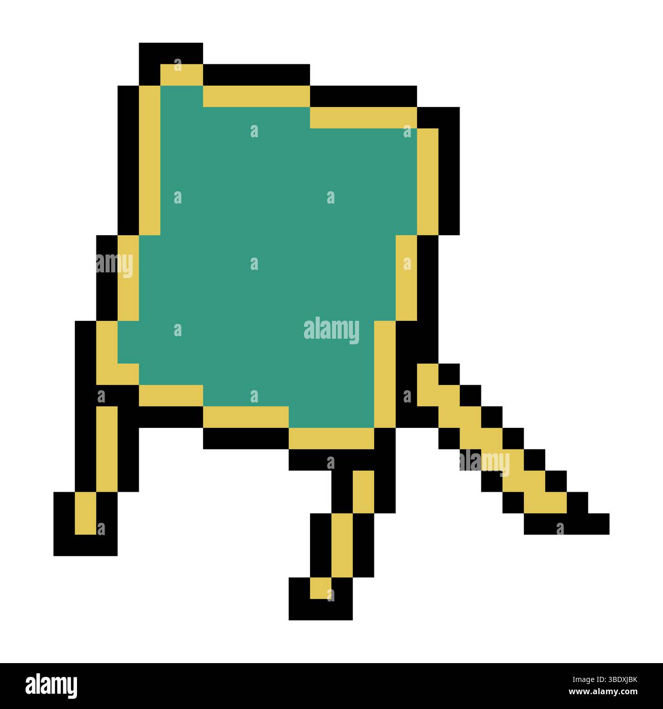 Chalkboard frame with pixel art isolated on white background Stock ...