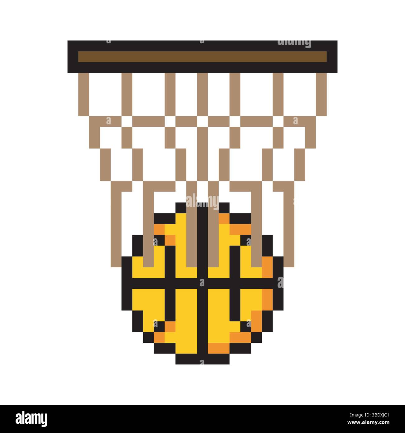 Basketball will go into hoop with pixel art design Stock Vector Image ...