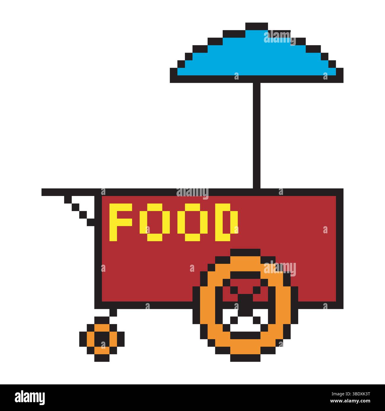 Street food cart pixel art isolated on white background. Vector ...
