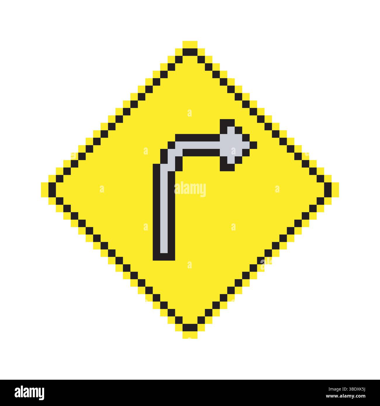 Traffic sign turn in pixel art Stock Vector Image & Art - Alamy