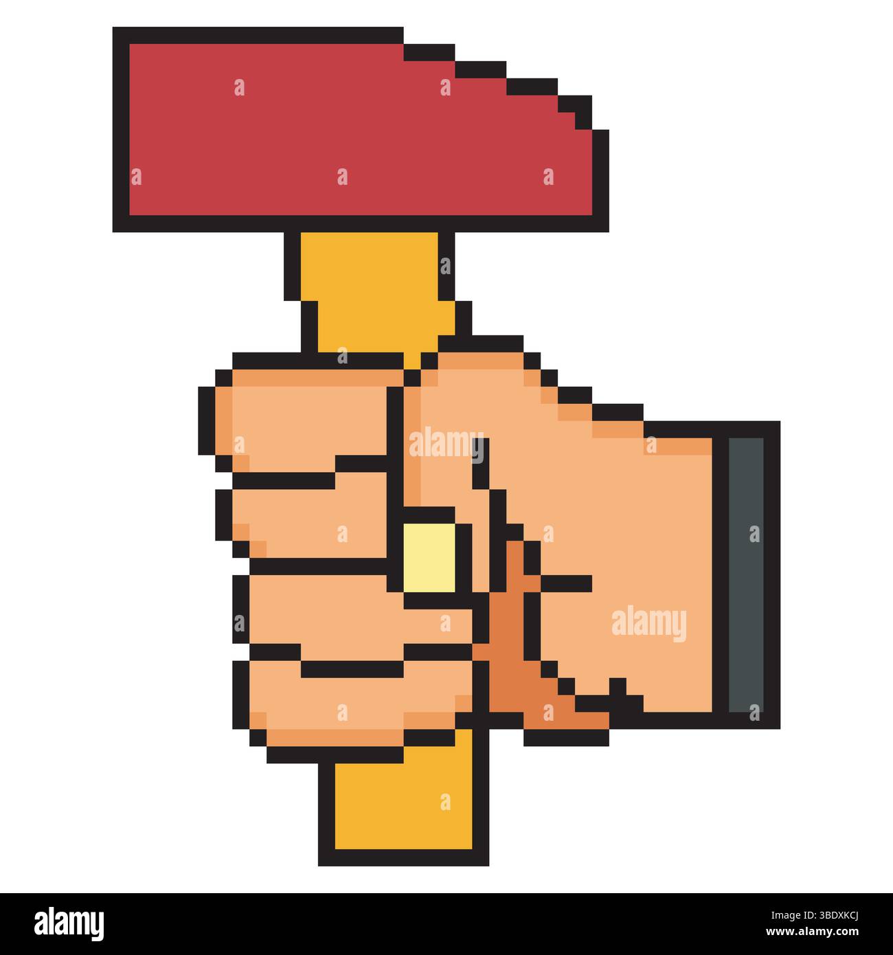 Hammer in hand with pixel art Stock Vector Image & Art - Alamy