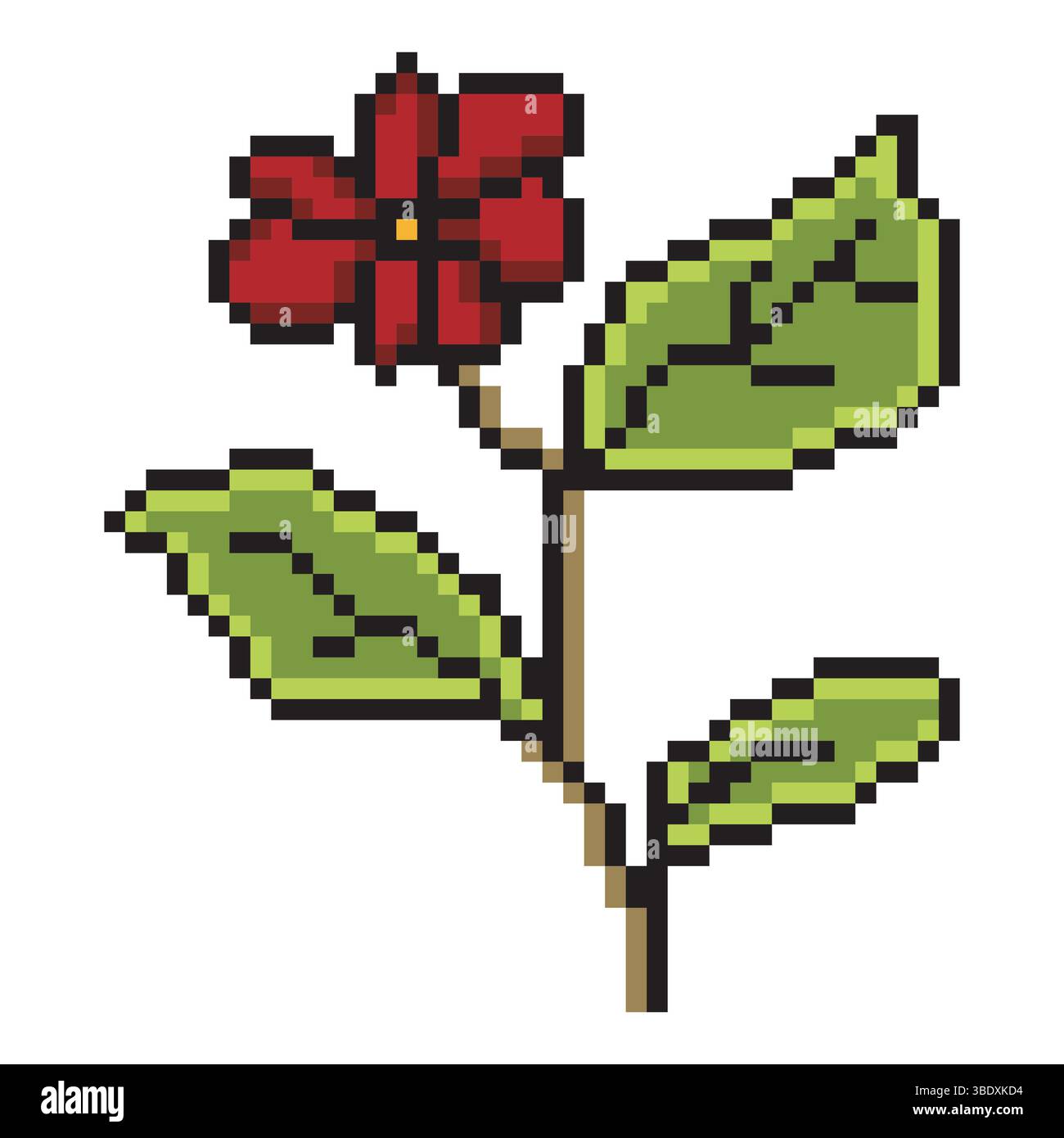 Red rose flower pixel art Stock Vector Image & Art - Alamy